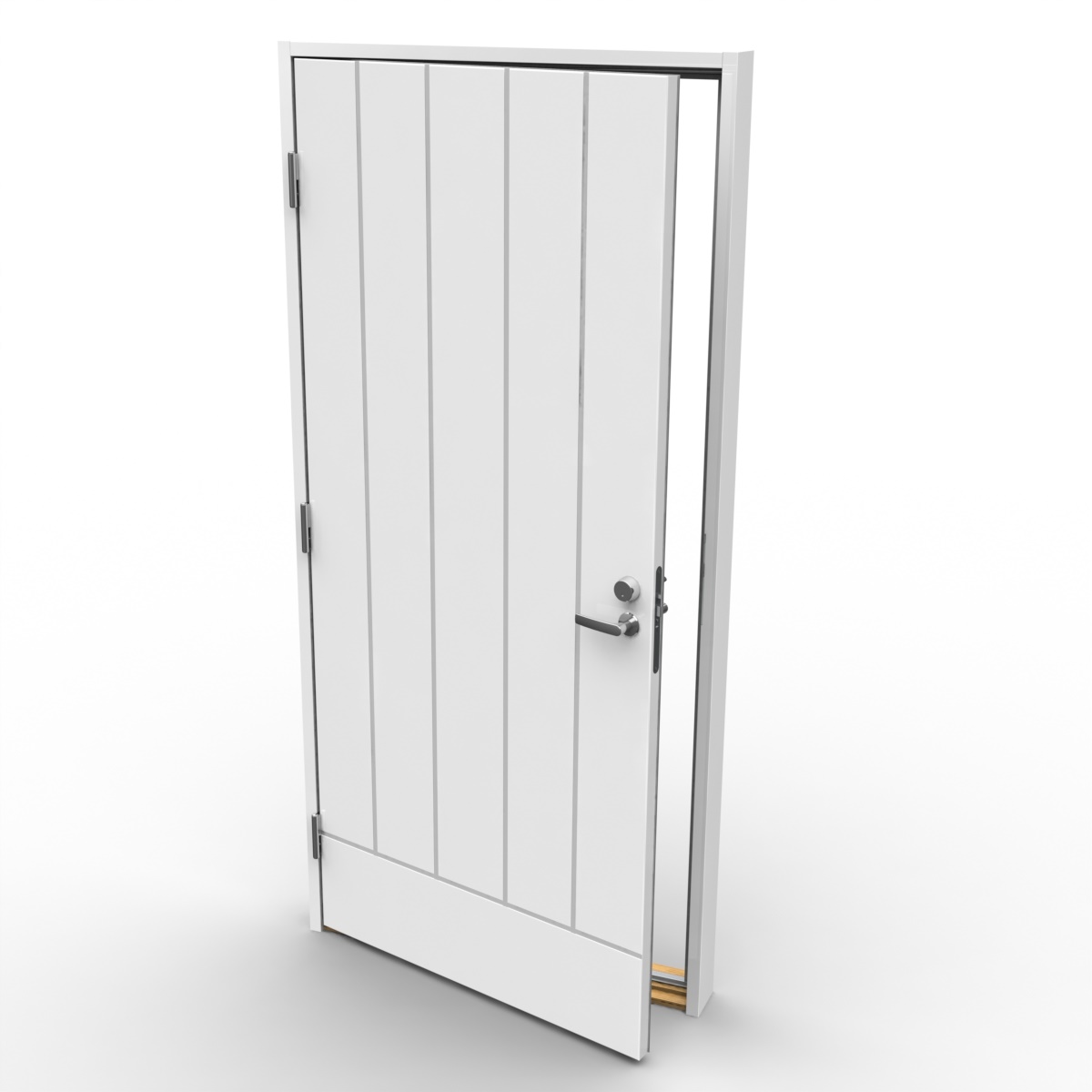 Basic PU valkoinen ulko-ovi pystyurilla